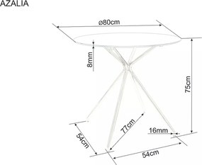 Jídelní stůl Azalia 80 cm čirý/zlatý