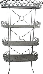 Šedý kovový retro stojan na květiny Storage rack - 91*36*168 cm