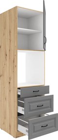 STILO ad | vysoká skříňka 60 DPS-210 3S 1F na vestavnou troubu | 60 cm | UNI dvířka | artisan/šedá