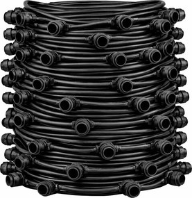 Easy Fix světelná girlanda, venkovní, 50 m, pro 100 žárovek E27, černý kabel, IP67, bez žárovek, cívka