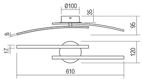 Smarter 01-2964 stropní LED svítidlo Yuno, matný bronz, 14W, 4000K, 61cm