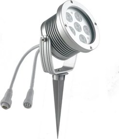 FAN LED-IRIDE-18P-BCO Venkovní reflektor IRIDE DC24V stříbrná, hliník, 18x1 W, 6000 K, stmívatelné, IP65, 14,8 x 12 cm - FANEUROPE