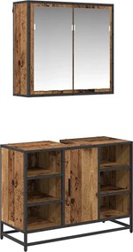 Sada koupelnového nábytku 2 ks Staré dřevo 80 x 33 x 60 cm 3402459