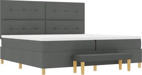 Postel s boxspringem s čelo Tmavě šedá 200 x 200 cm textil 3344325