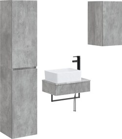 Sada koupelnového nábytku 3 ks Betonově šedá 33 x 34,5 x 160 cm 3406056