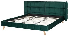 Tmavě zelená sametová postel 180 x 200 cm SENLIS Beliani
