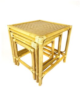 Ratanový stolek hranatý - světlý med