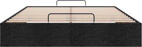 Osmanský rám postele bez matrací černá 140x190 cm textil 3310877
