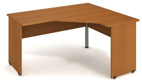 Stůl ergo levý 160*120 cm - Hobis Gate GEV 60 L Dekor stolové desky: třešeň, Dekor lamino podnože: třešeň, Barva nohy: stříbrná