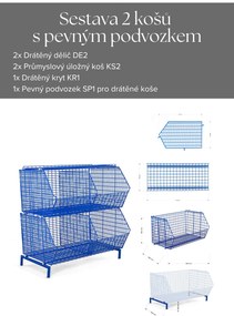 FEROPLAST spol. s.r.o Průmyslový úložný koš KS2, kompletní set 2 košů na pevných nohách