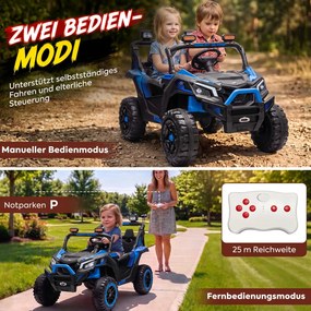 AIYAPLAY Dětské elektrické auto UTV pro dva, modré
