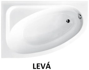 BESCO Asymetrická vana CORNEA Nožičky k vaně - S nožičkami, Rozměr vany - 140 × 80 cm, Způsob provedení - Levé VANCOR140L+OLVPINOZ
