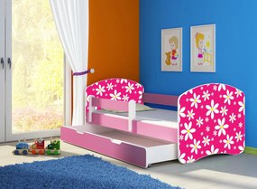 Dětská postel - Růžová sedmikráska 2 160x80 cm + šuplík růžová