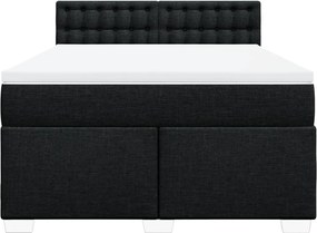 Box spring postel s matrací černá 160x200 cm textil 3285955