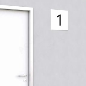 ACCEPT Označení podlaží - číslo "1" - stříbrná tabulka - černý popis