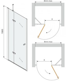 Sprchové dveře Mexen Roma 120 cm Black