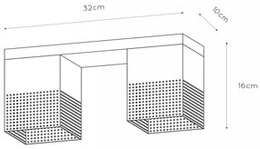 Lucide 21123/02/02 - Stropní svítidlo RENATE 2xE27/40W/230V zlatá/černá