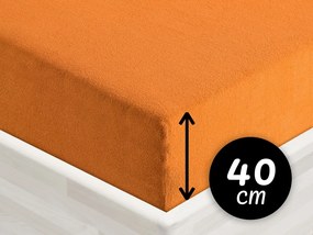 Froté napínací prostěradlo na extra vysokou matraci FR-006 Oranžové 100 x 200 - výška 40 cm