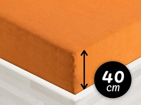 Froté napínací prostěradlo na extra vysokou matraci FR-006 Oranžové 160 x 200 - výška 40 cm