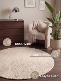 Koberec Hanse Home Calmio naturální / bílý kruh