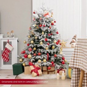 Costway 135 cm umělý vánoční stromek se sněhem a 688 smíšenými větvemi vánoční