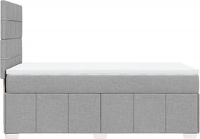 Box spring postel s matrací světle šedá 80 x 200 cm textil 3291495