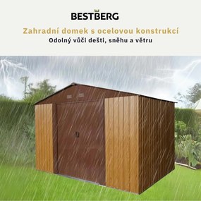 Zahradní domek BestBerg ZDB-7D / 7,2 m² / 301 x 238 x 214 cm / dekor dřevo/hnědá