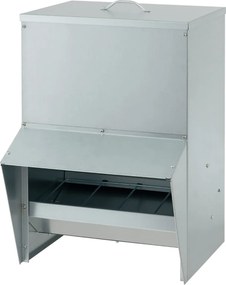 Costway Pozinkované krmítko pro kuřata s kapacitou 22 kg Nástěnné automatické