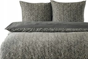 Moderní Šedé Povlečení Zadní Strana Jednobarevná Grafit Bavlněná Saténová 200x220