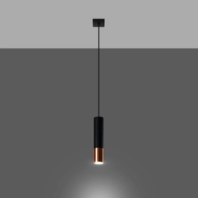 Sollux Lighting Závěsné svítidlo LOOPEZ 1 černé/měď
