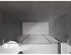 Mexen Velar L Duo, posuvné sprchové dveře do otvoru 180 cm, 8mm šedé sklo, broušená ocel, 871-180-003-42-97