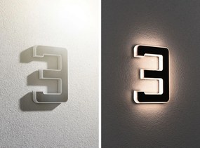 P 79844 Venkovní solární domovní číslo 3 IP44 3.000K 0,2W nabíjecí baterie výměnná - PAULMANN