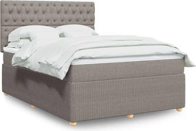 Box spring postel s matrací taupe 140x190 cm textil 3294362