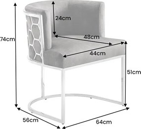 Designová jídelní židle Baldassare šedý samet