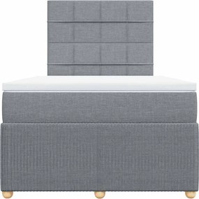 Box spring postel s matrací světle šedá 120 x 200 cm textil 3294323