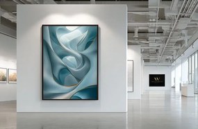Modrá harmonie - obraz - Luxusní abstrakce s jemnými liniemi 38 - 70 x 100 cm - 1 149 Kč