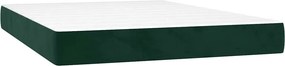 Box spring postel s matrací tmavě zelená 140x200 cm samet 3137728