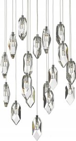 Křišťálová závěsná lampa Crystal CRY1850 Dar Lighting stříbrná průhledná