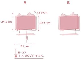 Dalber 64588 - Dětské nástěnné svítidlo LITTLE FOX 1xE27/60W/230V