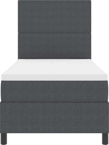 Postel s boxspringem s čelo Tmavě šedá a bílá 90 x 200 cm 3337540