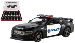 Auto Kinsmart 2024 Ford Mustang Dark Horse Policie 1:38 kov/plast 13 cm na zpětné natažení (1 ks)