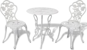 vidaXL 3dílný bistro set litý hliník [47858] Barva: Bílá