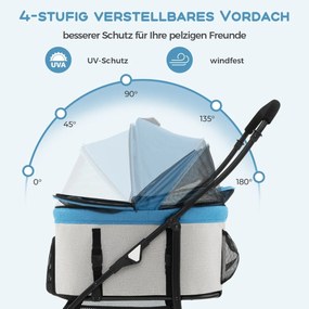 Costway 3 v 1 Psí kočárek psí buggy skládací až 15 kg Vozík pro mazlíčky
