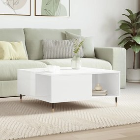 vidaXL Konferenční stolek 80 x 80 x 36,5 cm kompozitní dřevo [830773] Barva: bílá s vysokým leskem