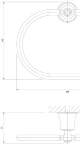 OMNIRES AL53230CR - Nástěnný věšák na ručníky ART LINE lesklý chrom