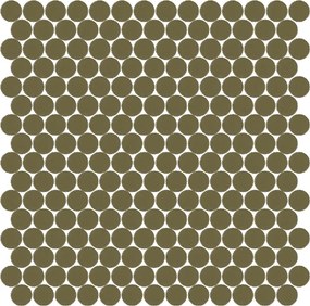 Hisbalit Skleněná mozaika hnědá Mozaika 321A SATINATO kolečka  prům. 2,2 (33,33x33,33) cm - KOL321ALH