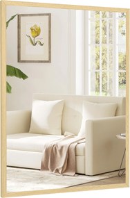 HOMCOM obdélné zrcadlo 60 × 80 cm — rám z přírodního dřeva | Aosom