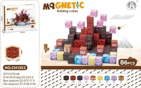 Magnetická stavebnice MAGNETIC Lávový svět, 86 dílků