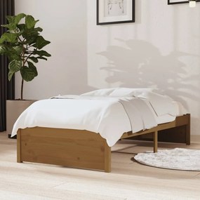 Rám postele medově hnědý masivní dřevo 75x190cm malé jednolůžko - Default Title