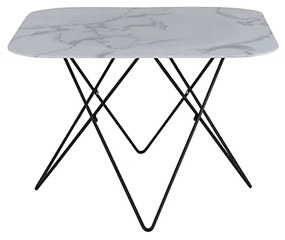 Tristar konferenční stolek černý/bílý lesklý mramor